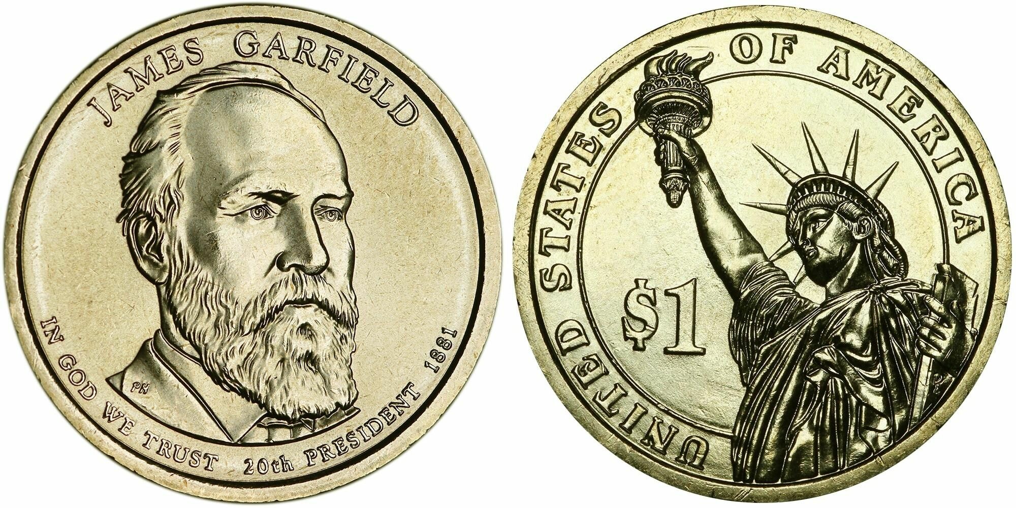 США 1 доллар 2011 Президент 20 - Джеймс Гарфилд (1881)