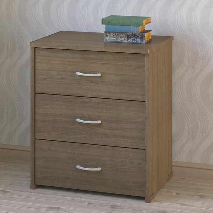 Комод с тремя ящиками 608х448х718 МагМебель Квант-32 ясень шимо тёмный