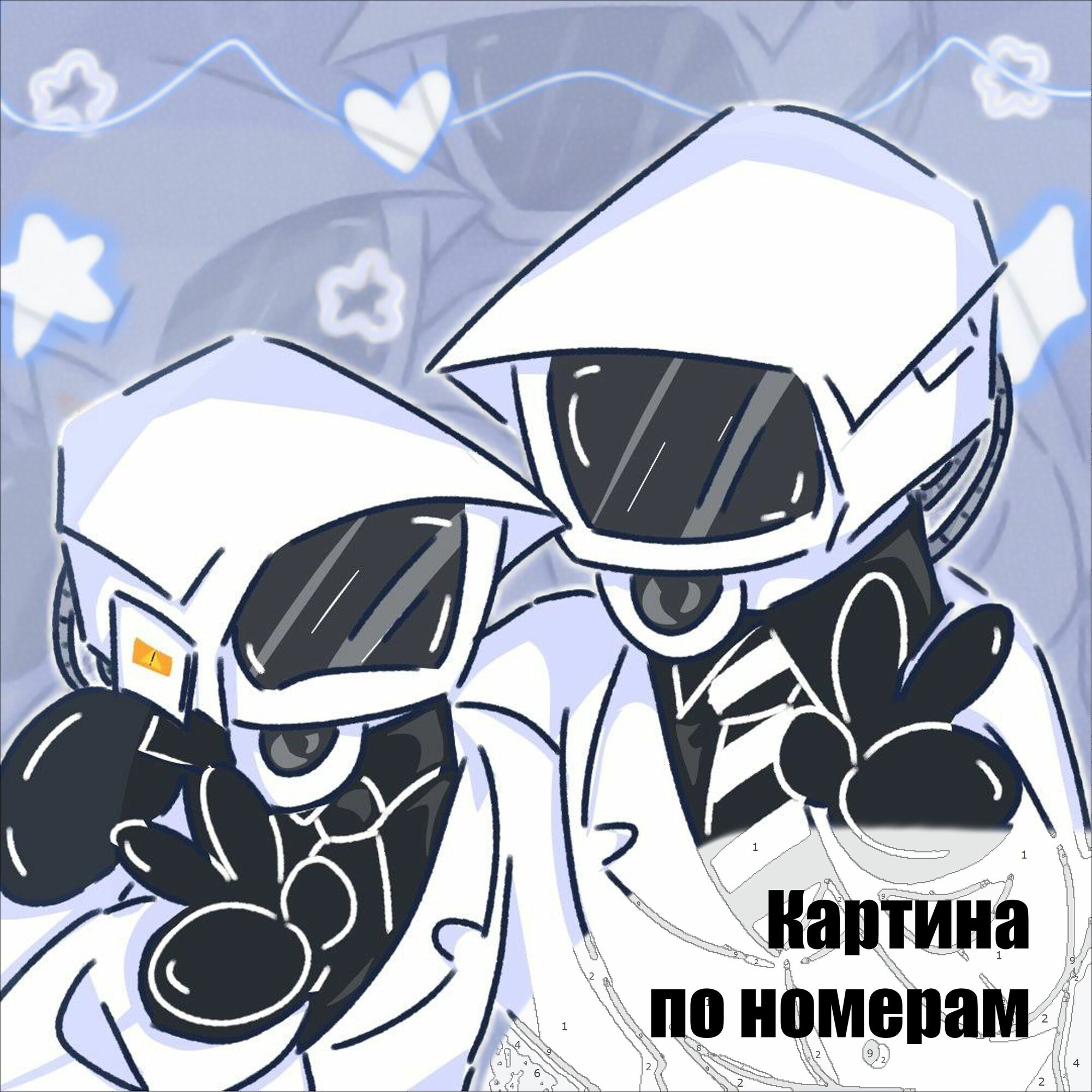 Картина по номерам на дереве 23х23 см - Скибиди туалет - Камера мен, Камера вумен