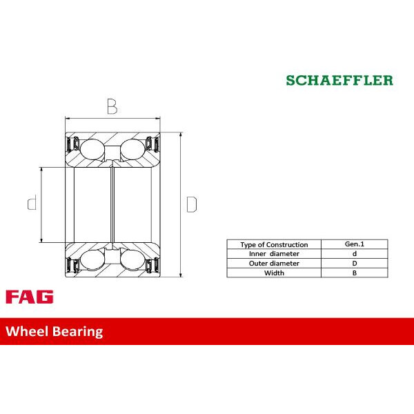 Подшипник ступицы к-т для автомобиля Ford, FAG 713 6780 50 (1 шт.)