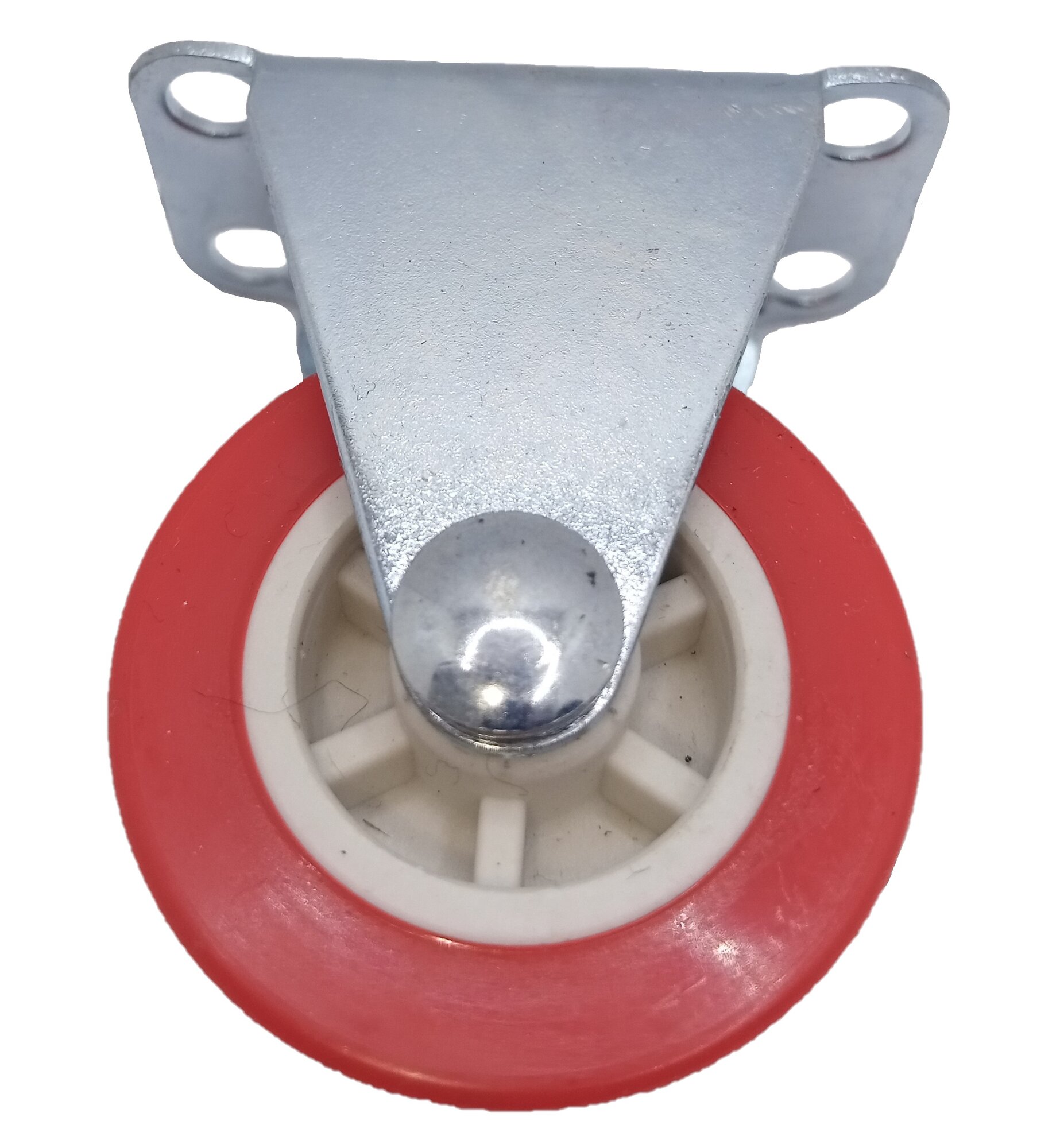 Колеса для мебели 38мм не поворотное красный пластик (ПВХ)