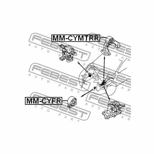 Опора двигателя подушка для автомобиля Mitsubishi, FEBEST MM-CYMTRR (1 шт.)