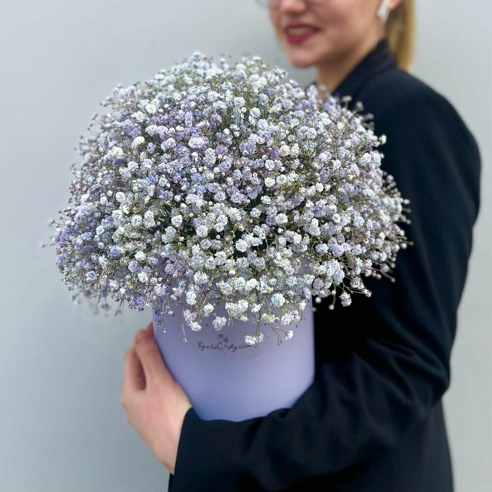 Букет Well-Flowers "Гармония", гипсофилы, круглый, XXl, высота 30 см, букет свежих цветов — фото 1