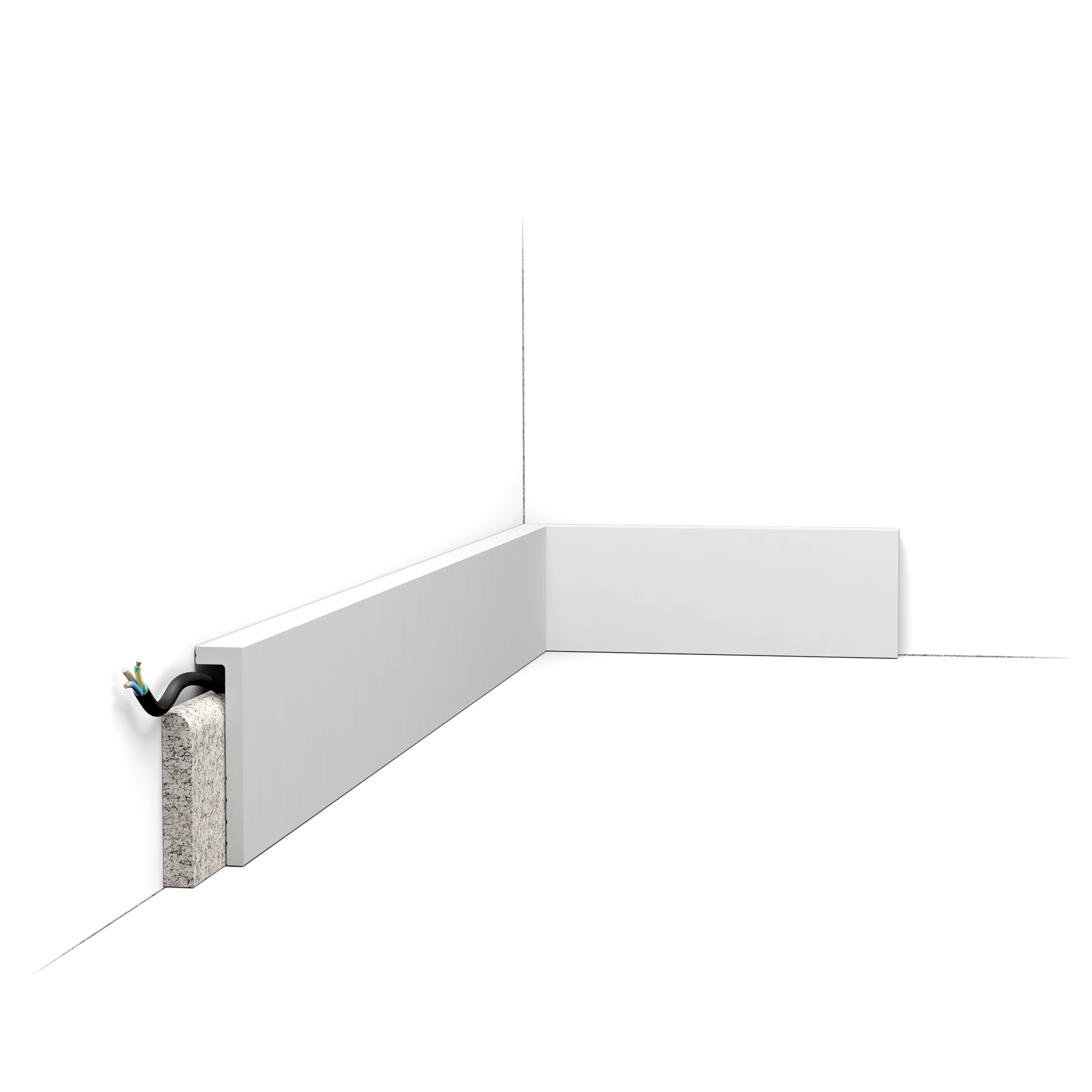 Плинтус ORAC Decor SX171, дюрополимерный, влагостойкий, ударопрочный, под покраску, длина 2 метра, 1 шт.