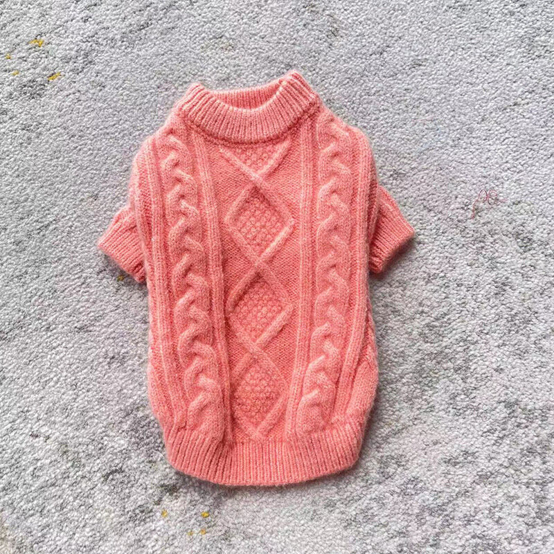 Горячая распродажа осенних и зимних утолщенных свитеров, шерстяных свитеров, четыре цвета, одежда для собак Тедди Бишон, фиолетовый, серый, белый, красный