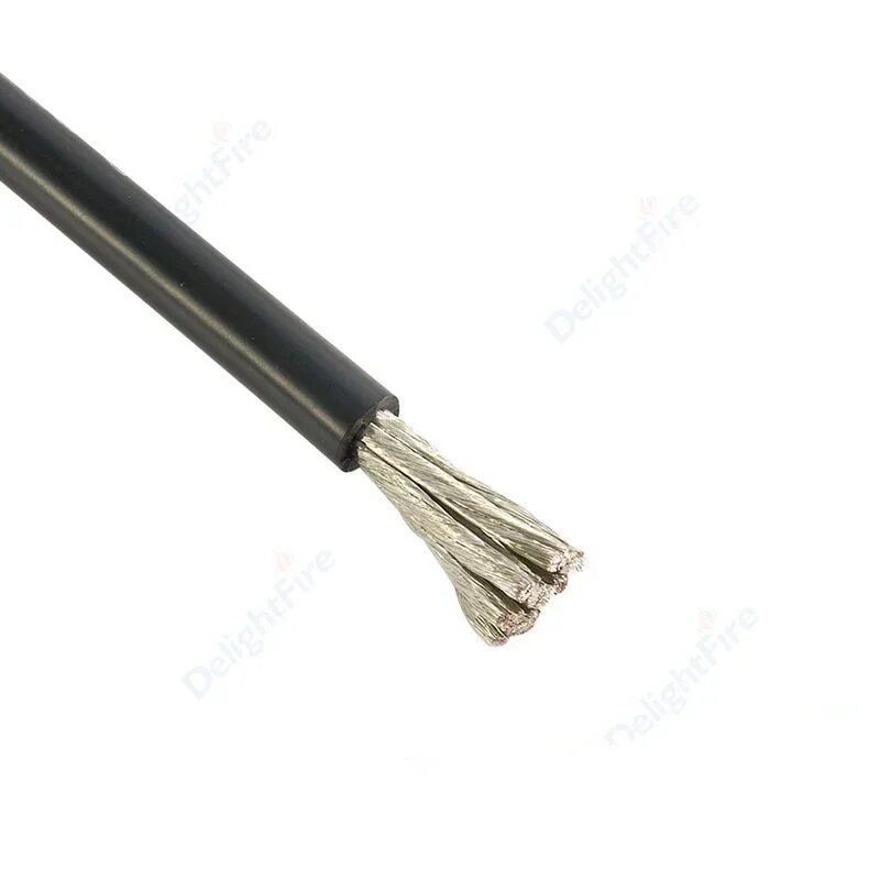 Силиконовый кабель DelightFire Красный Черный 12AWG 10AWG 8AWG 6AWG 4AWG 18 16 14 12 10 8 6 AWG 1m, black, 10AWG