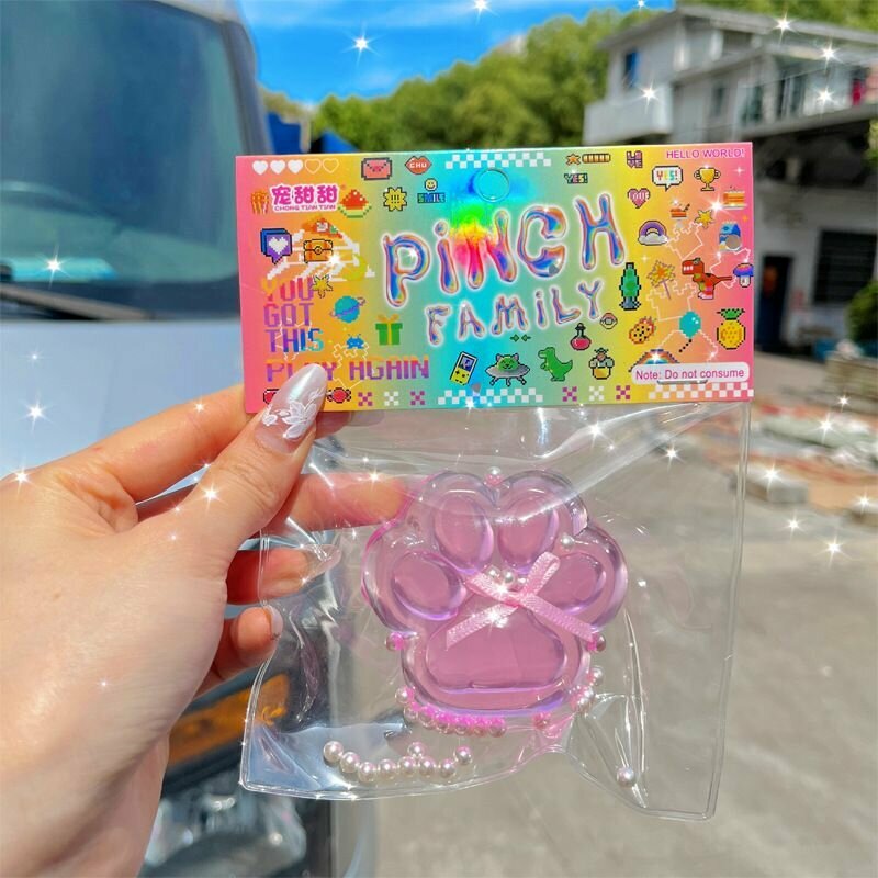 Игрушка антистресс для рук сквиш лапка котика для детей