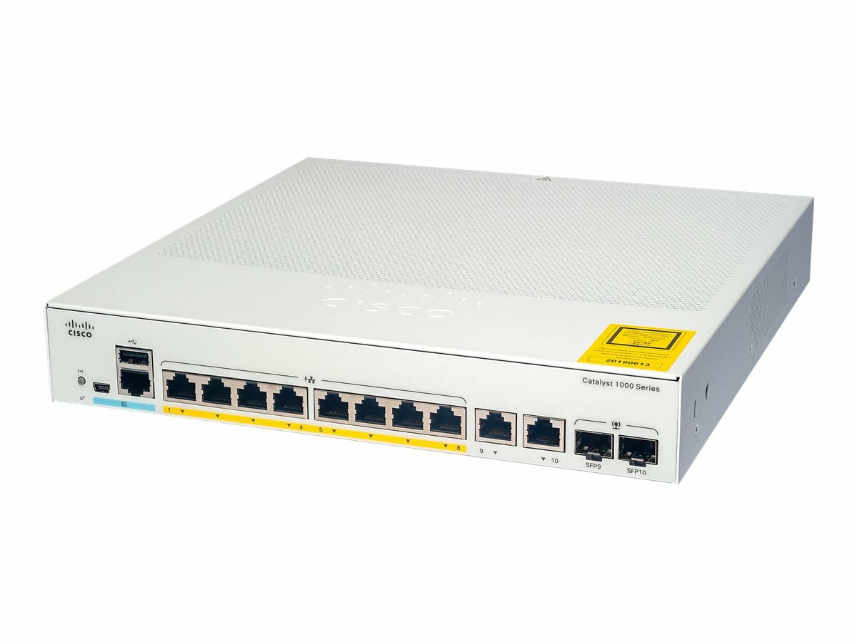 Коммутатор Cisco C1000-8FP-2G-L Layer 2 8 х RJ-45 2 х SFP 1000 мбит/с