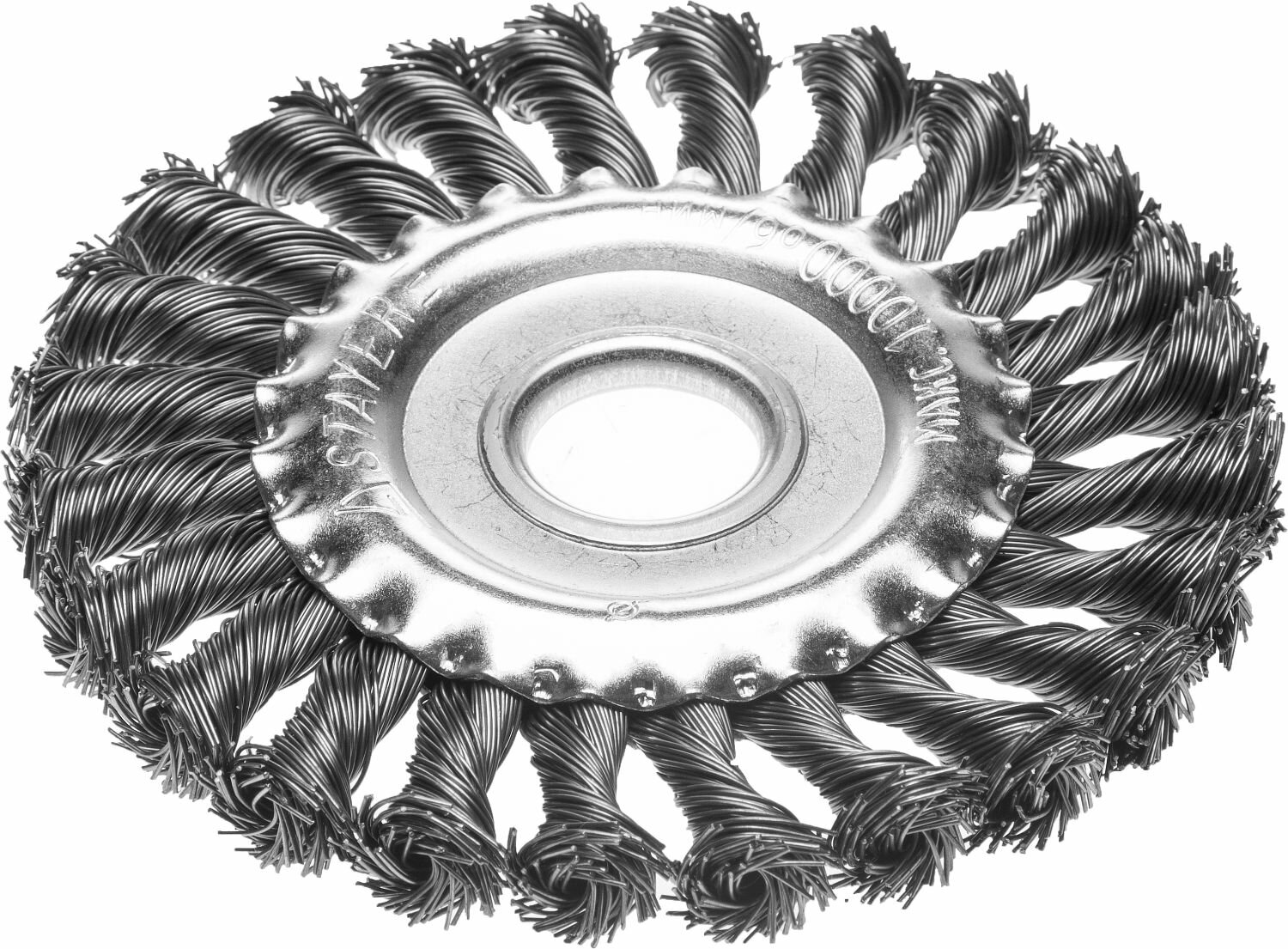 Щетка дисковая для УШМ STAYER 150 мм, жгутированная стальная проволока 0.5 мм, Professional (35120-150)