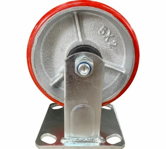 Колесо для тележки промышленное неповоротное с подшипником 125мм ПУ/чугун Gigant G-04-09-36