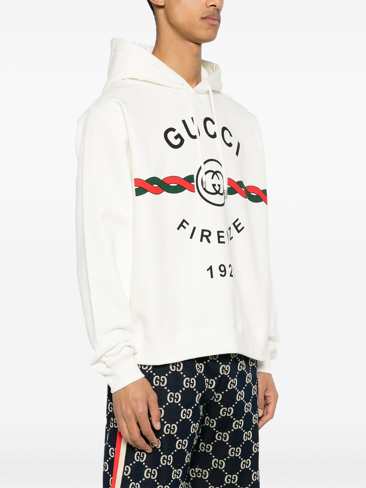 Худи GUCCI Firenze 1921, размер 46, , бежевый/белый — фото 1