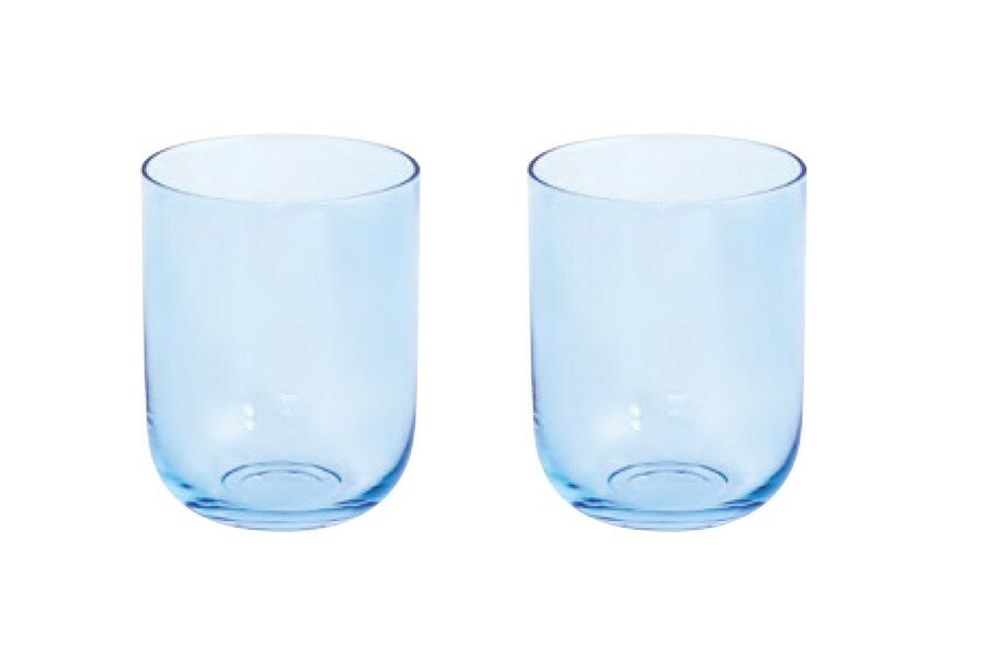 Набор стаканов для воды Rainbow, голубой, 0,39 л, 2 шт (Easy Life)