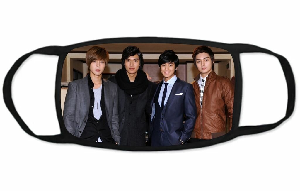 Маска защитная тканевая на лицо Мальчики краше цветов, Boys Over Flowers №6, Детская - 18 на 10 см