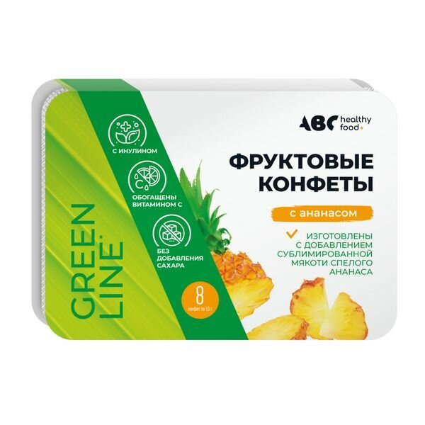 Конфета фруктовая мякоть ананас ABC Healthy Food 12г