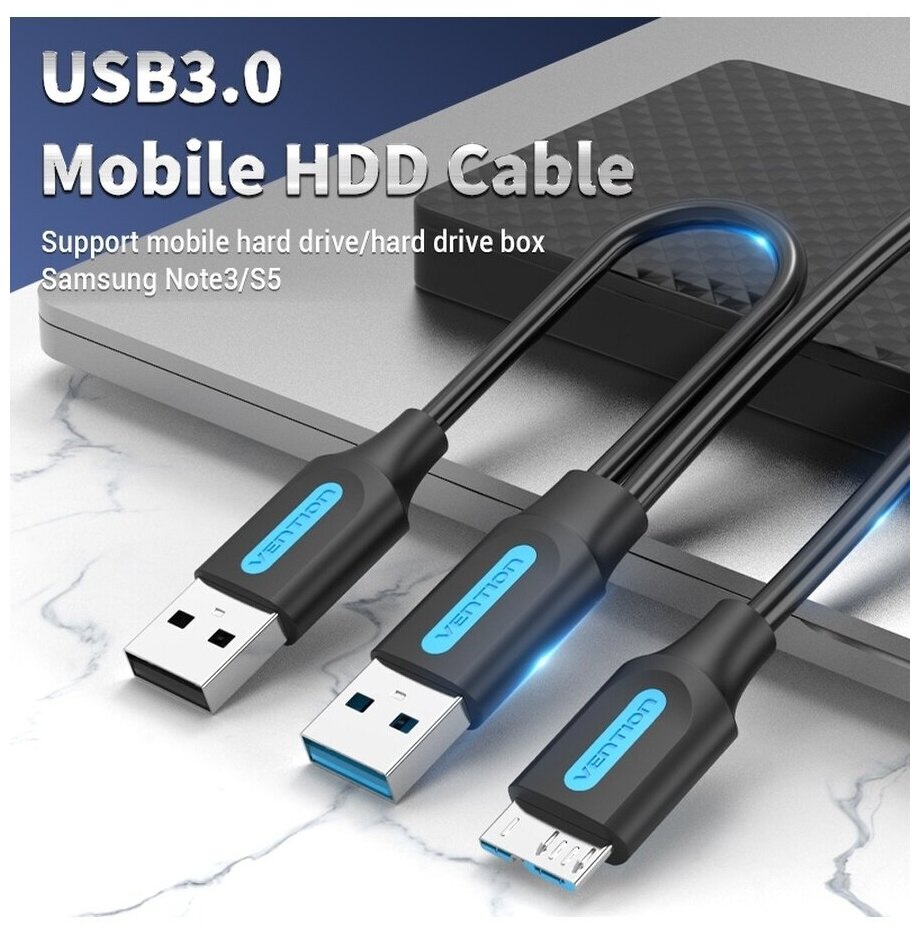 Кабель USB Type-A – Type-B Vention CQPBD 0.5m — фото 1