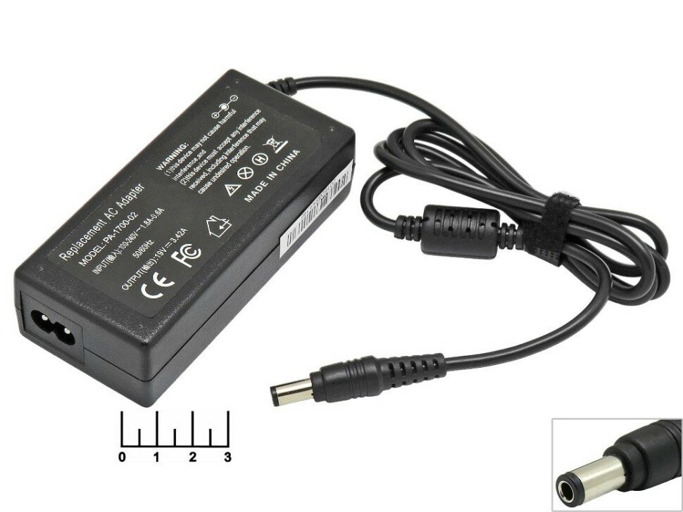 Блок питания 19V 3.42A PA-1700-02/PA-1600-07 импульсный (6.3*3.0) без шнура (восьмерка)