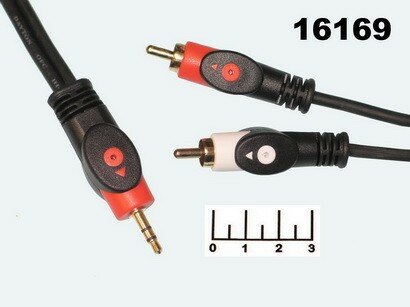 Шнур 2RCA-AUD 3.5 стерео 3м gold пластик Dayton (3-0335)