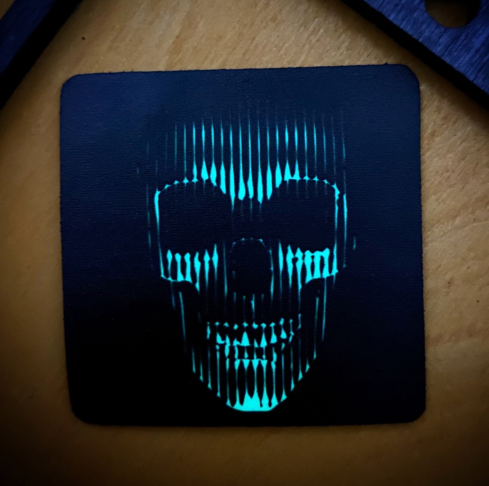 Светящийся Патч Шеврон на липучке "Череп Скелет"