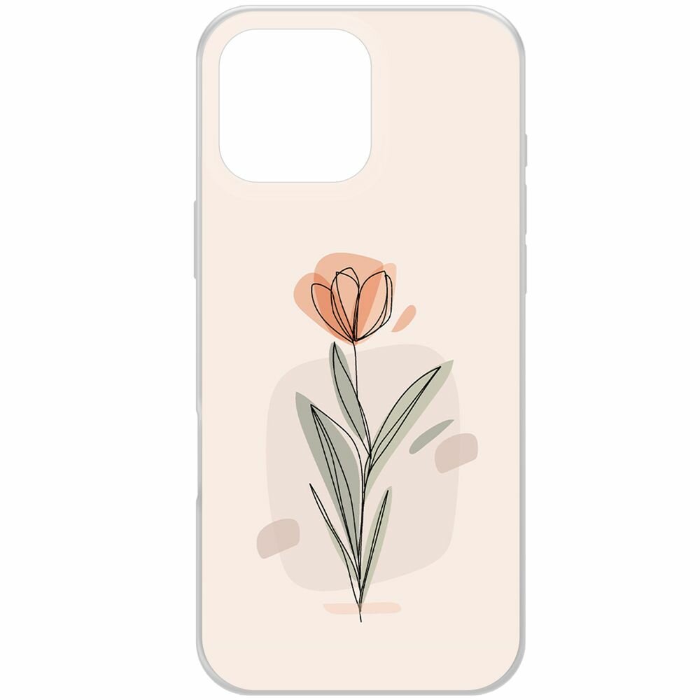 Чехол-накладка Krutoff Clear Case Тюльпан для iPhone 16 Pro Max