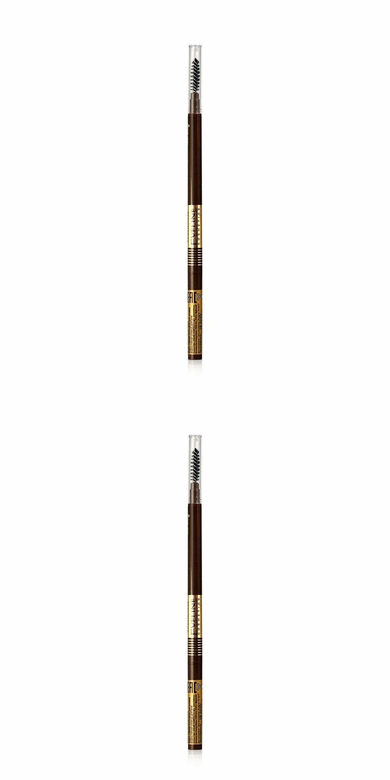 Eveline Cosmetics Карандаш для бровей Micro Precise Brow Pencil, водостойкий, № 02 Soft Brown, 2 шт.