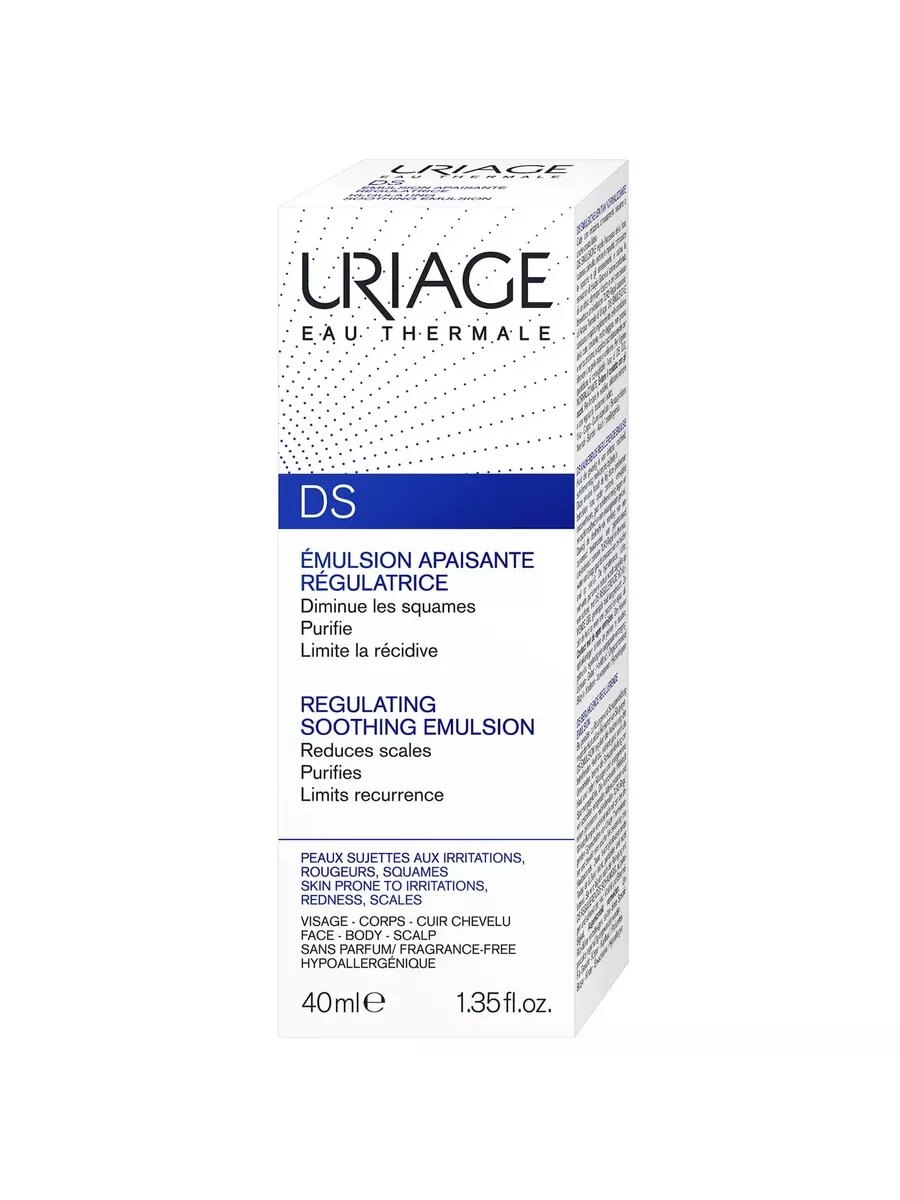 Эмульсия Uriage D.S, себорегулирующая, для снятия воспалений и успокаивающего ухода, 40 мл