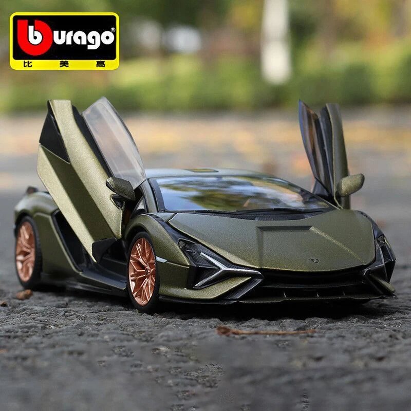 Bburago 1:24 Lamborghini SIAN FKP37 металлическая модель автомобиля Зеленый, зеленый