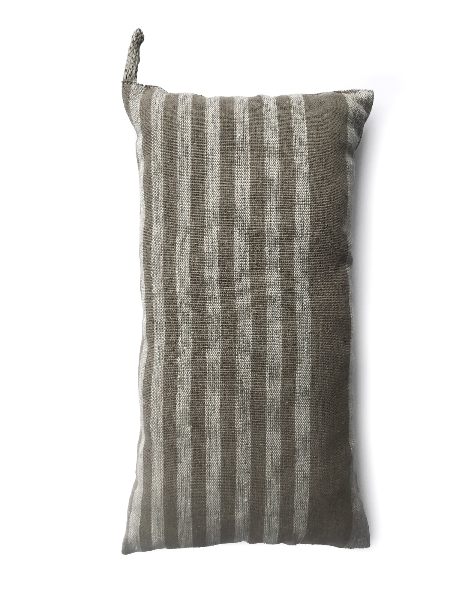 Подушка для бани Linen Steam Капучино 22х40 см, лен, полоски, бежевая LS-CAP-01-2240