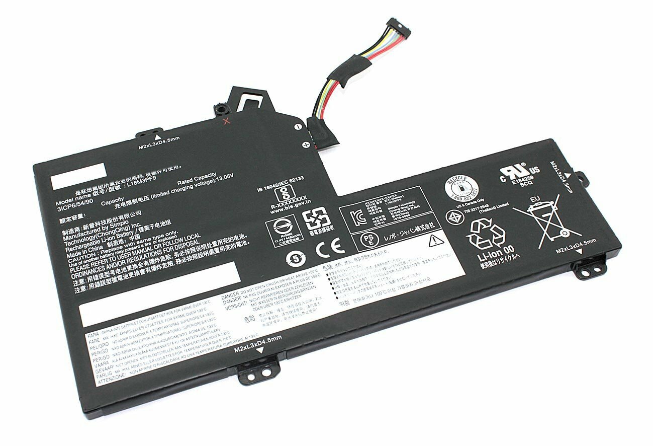 Аккумулятор L18M3PF9 для ноутбука Lenovo S540-15IWL GTX 11.4V 52.5Wh (4480mAh) черный