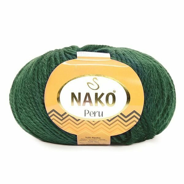 Пряжа Nako PERU 1809 зеленый (5 мотков)
