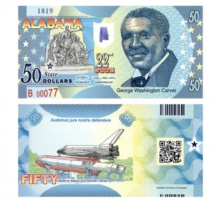 50 долларов 2016 Alabama, США, фэнтези, сувенирная копия, банкноты и купюры редкие коллекционные