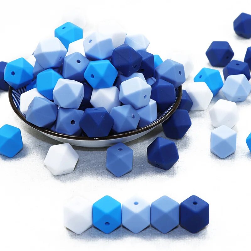 BOBO.BOX 30 шт 14 мм шестигранные силиконовые бусины пищевого класса Силиконовые Детские Прорезыватели BPA Бесплатно Детские Прорезыватели соски цепь бусы кулон