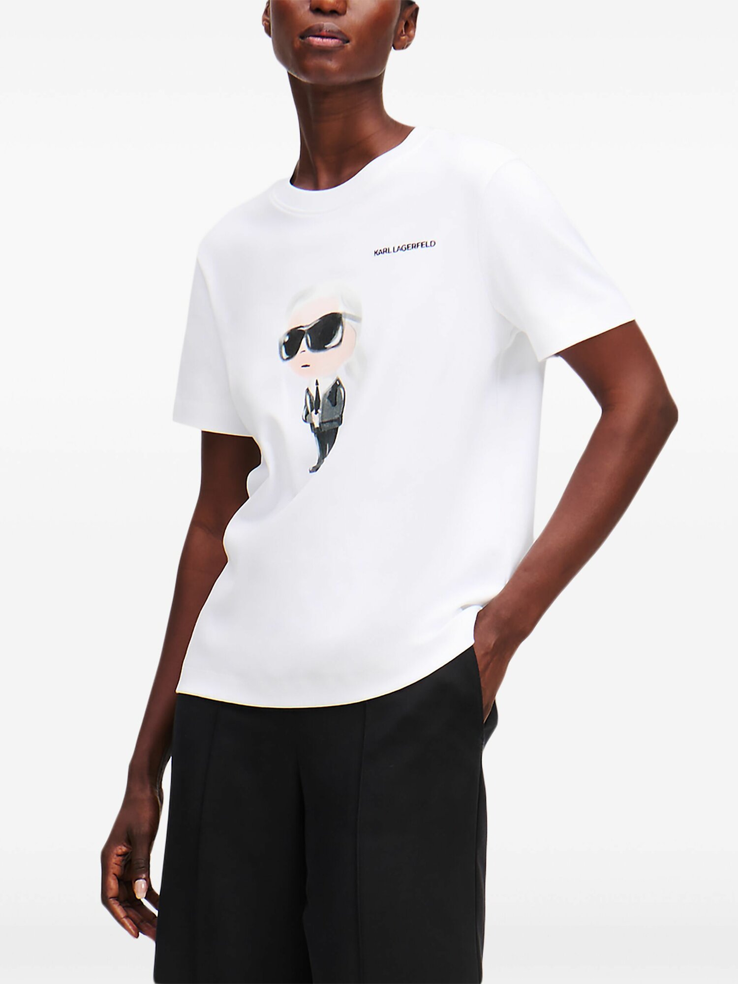 Рубашка Karl Lagerfeld Ikon Aquarelle, размер 36, бежевый/белый — фото 1