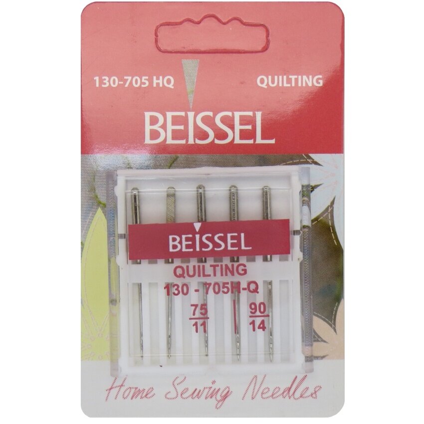 Иглы для швейных машин Рукоделие для квилтинга, 5 шт, № 75 - 3 шт, № 90 - 2 шт, 130-705 H-Q