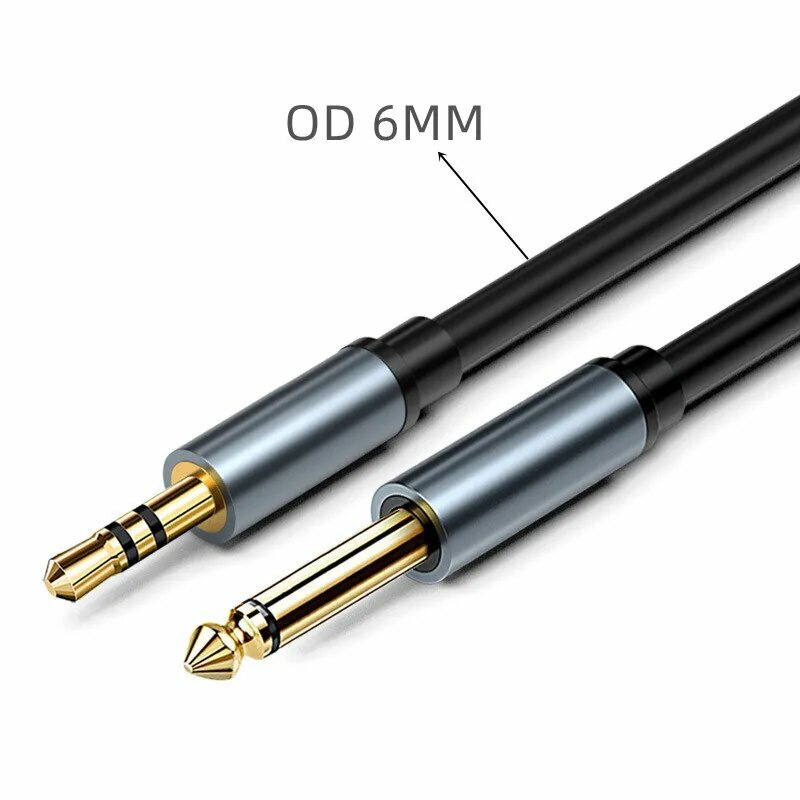 BOHCHONG HiFi AUX кабель 6.5 мм - 3.5 мм OD 6MM Black, 3m