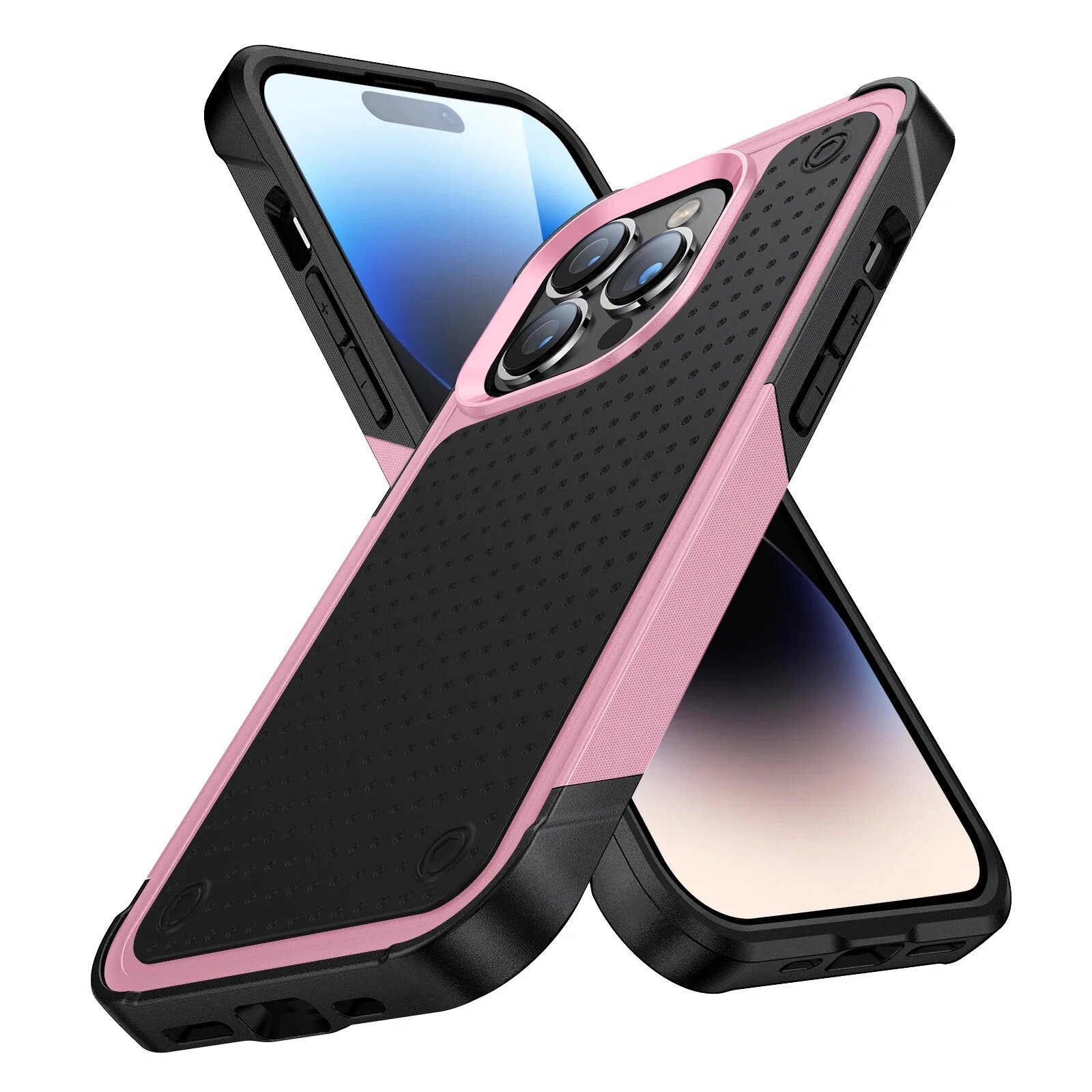 Розовый чехол для iPhone 13 Pro Max Pink-Black