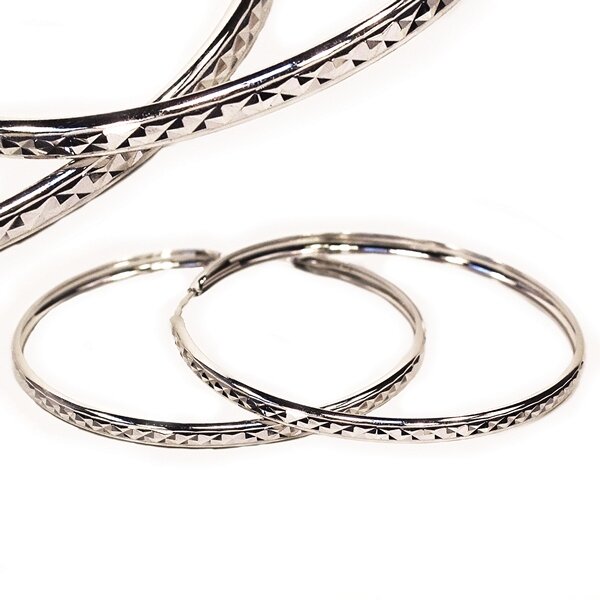 Серьги конго, серебро, 925 проба, родирование