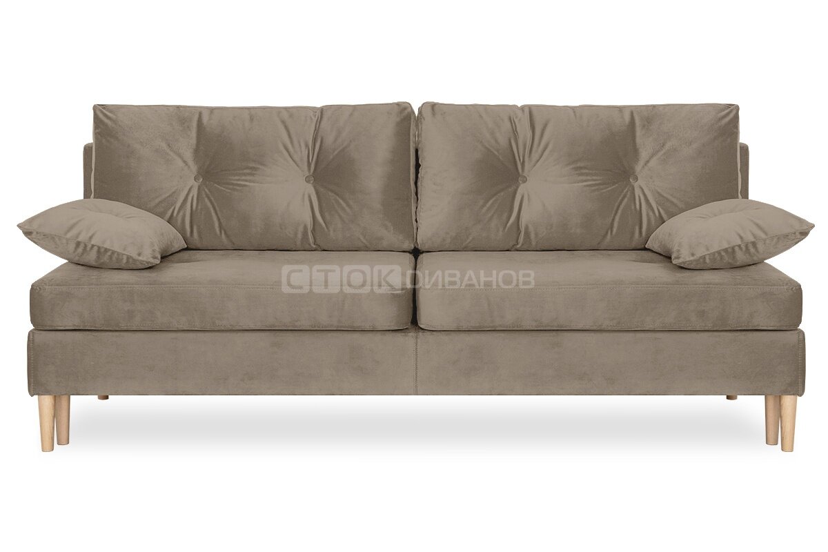 Диван Сток Диванов Порто Beige серо-бежевый, механизм пантограф, на ножках