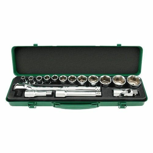 Набор головок 1/2 8-32мм 16предм. 6гр. метал. кейс TOPTUL (GCAD1603) Toptul GCAD1603