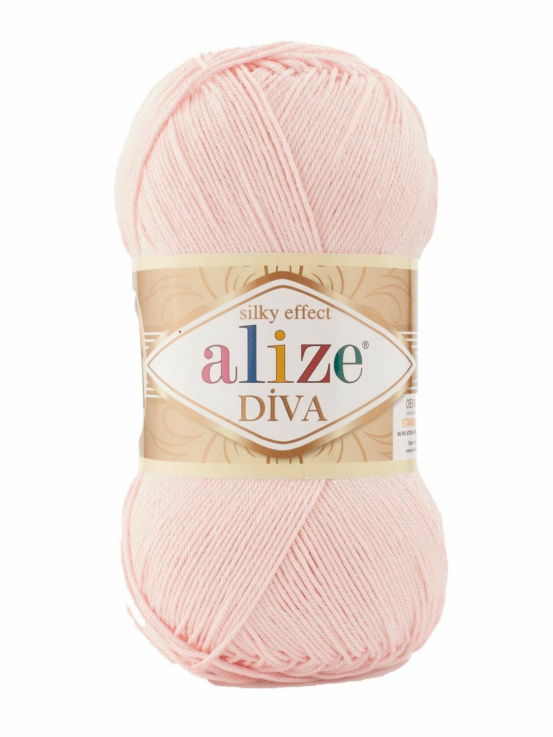 Пряжа ALIZE DIVA, пудра - 161, 100% микрофибра акрил, 5 мотков, 100 г, 350 м.
