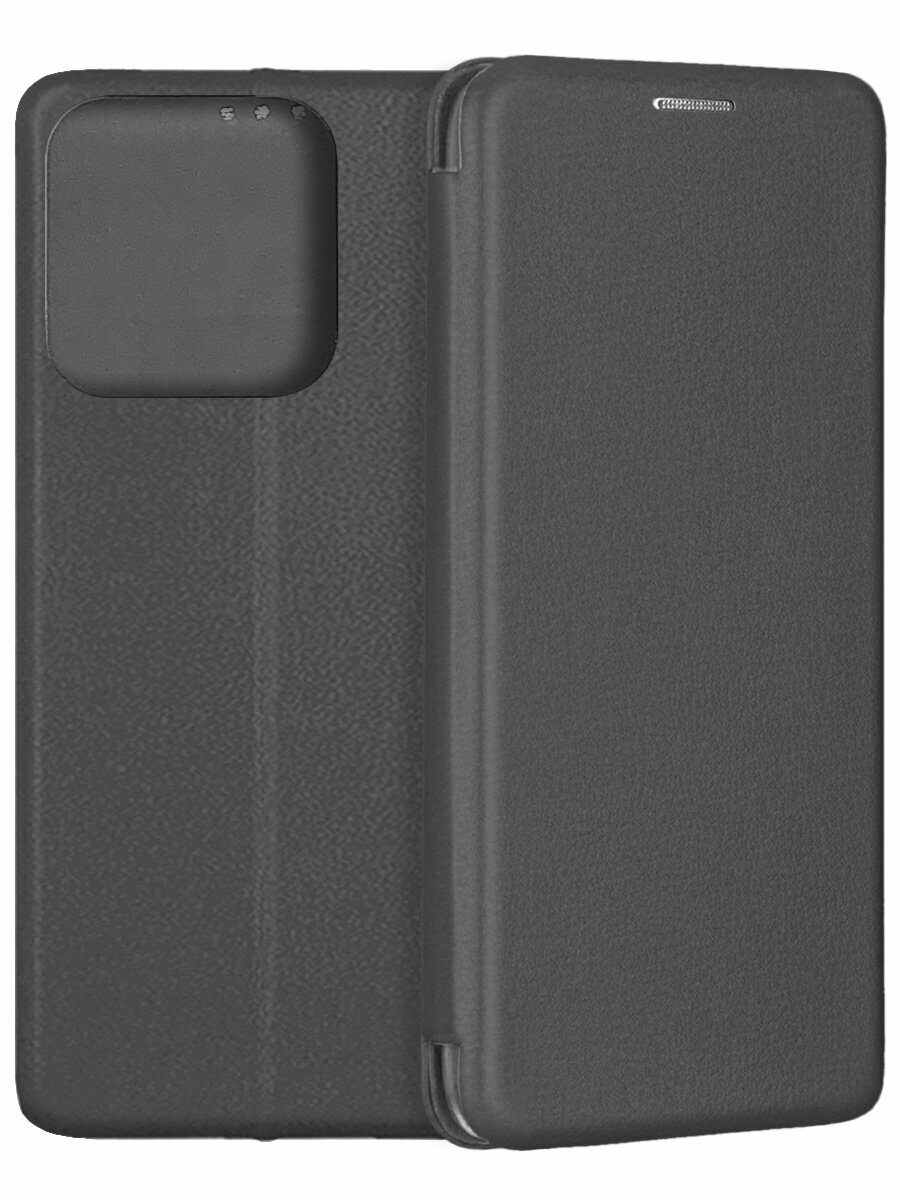 Чехол для Realme C61 черный / книжка, подставка, отделение для карт