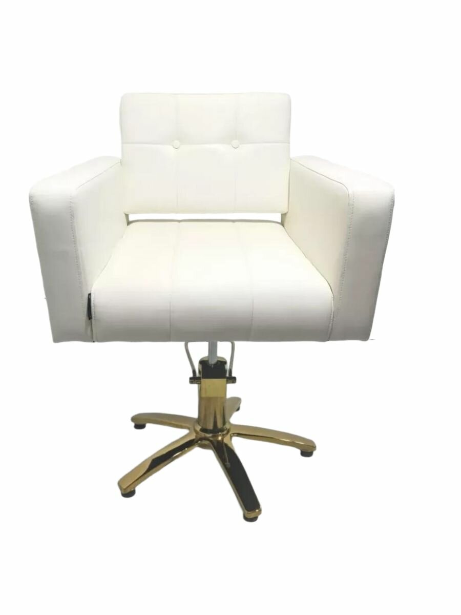 Парикмахерское кресло "Аврора", Белый, Гидравлика пятилучье