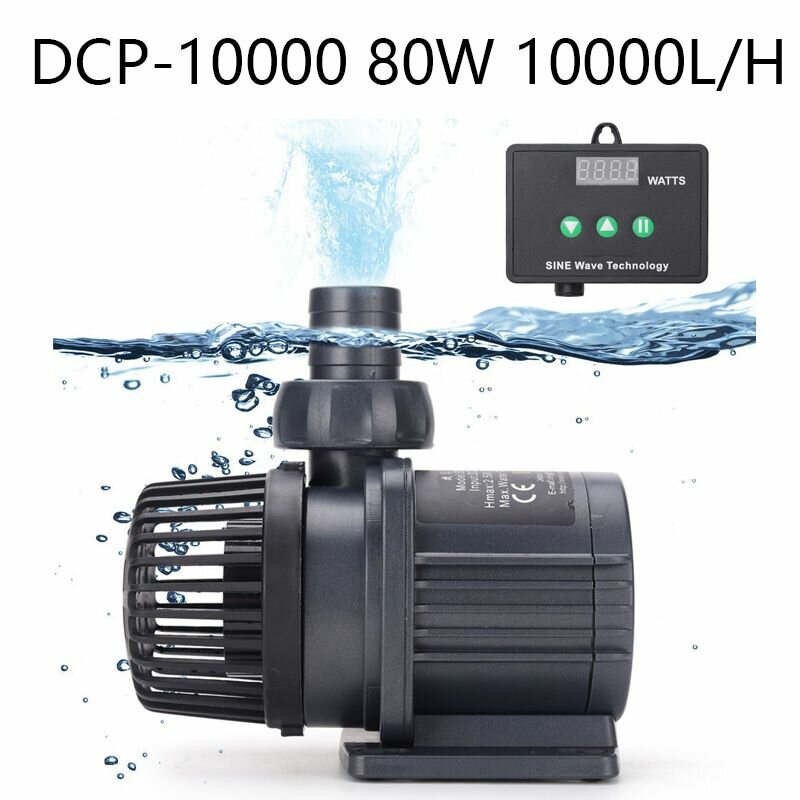 Погружной насос с частотным преобразованием jebao, DCP-10000, 80 Вт, 10000Л/ч, высота перекачки 6 м, внешний регулятор скорости, выход воды 20 мм 25 мм 32 мм 40 мм 50 мм