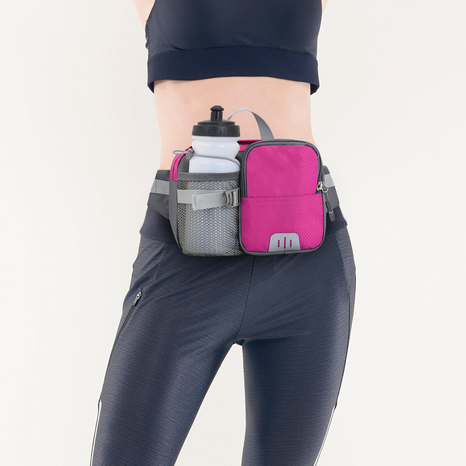 Сумка на пояс из ткани Оксфорд с дышащим сетчатым карманом для бега и велоспорта