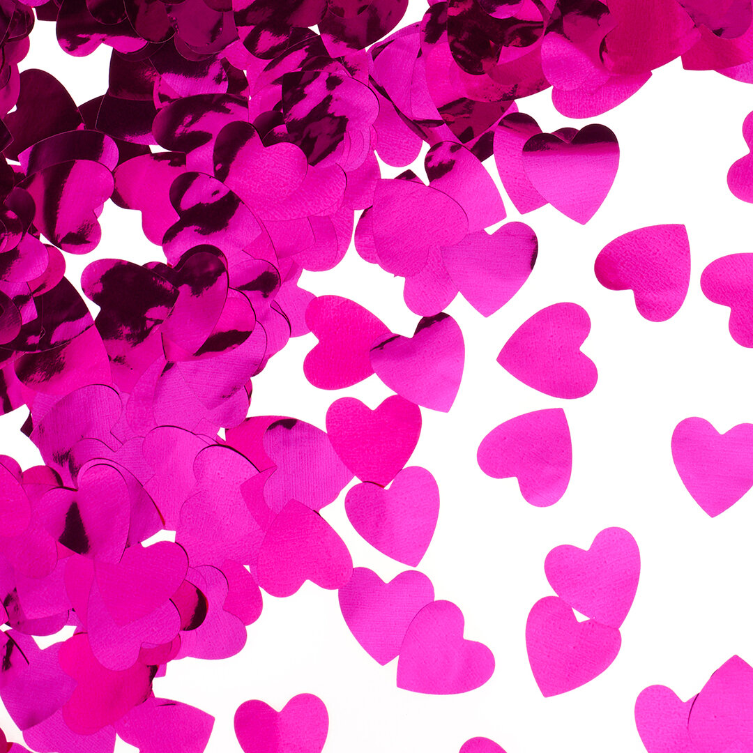 Конфетти Волна веселья Фольга Сердце, Фуксия металлик 2,5 см 50 г