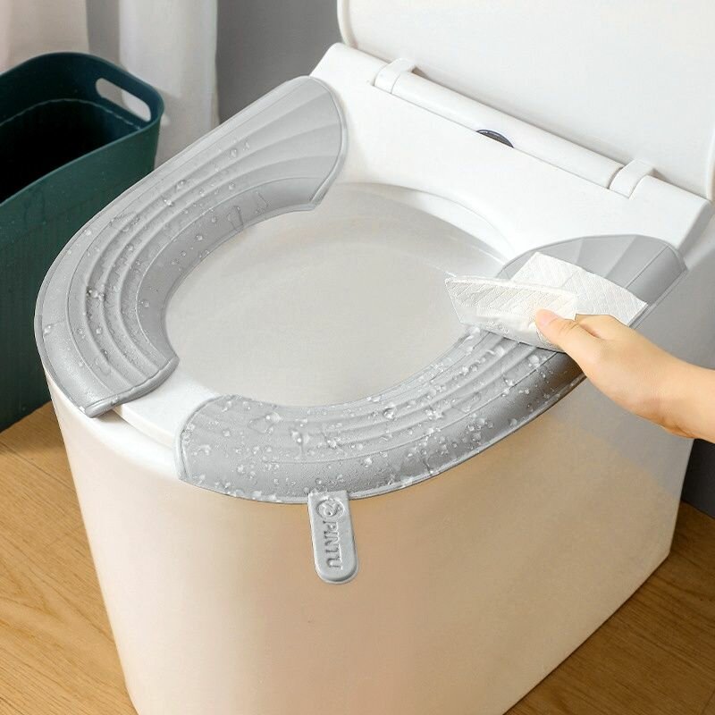 Мягкое сиденье на унитаз с подогревом и ручкой, водонепроницаемое, комфортное для любого сезона