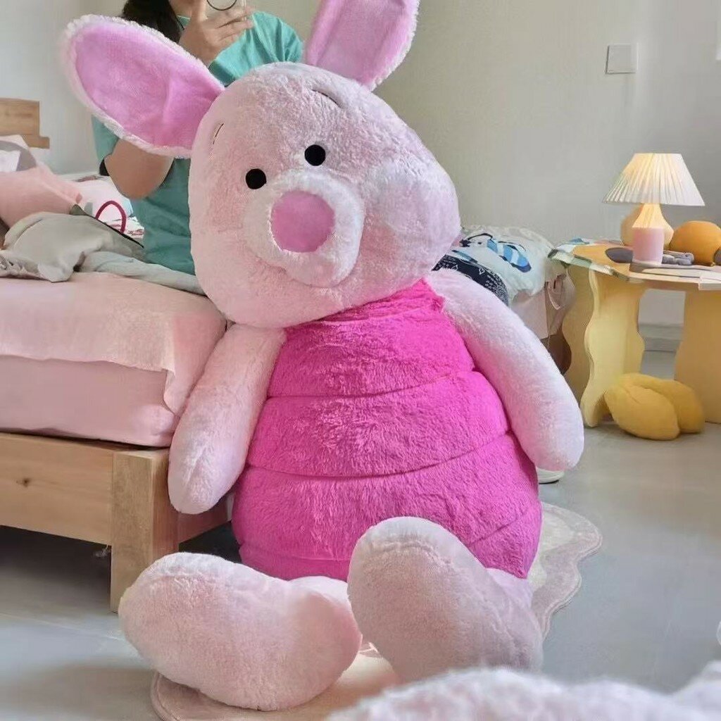 Luxurious pink pig plush cuddle pillow with short plush material perfect for girlfriend or bestie gift