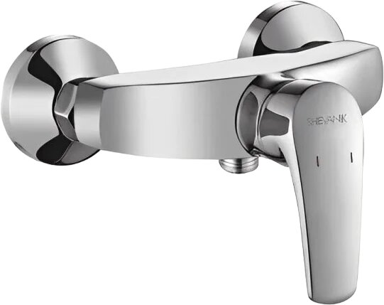 Смеситель для душа Shevanik S5016 с душевым гарнитуром, хром, глянцевый, настенный, латунный, однорычажный, смеситель для ванны с душем