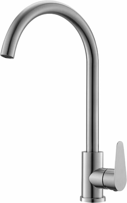 Смеситель для раковины Olive'S Steel ST1007 глянцевый, кран для ванной в раковину, из нержавеющей стали, рычажный, с поворотным изливом, с керамическим картриджем, с функцией экономии расхода