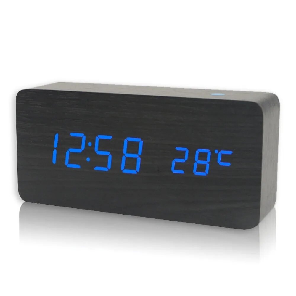 Будильник, светодиодные деревянные часы, настольные часы с голосовым управлением, цифровые деревянные гадцедор, электронные настольные часы с питанием от USB/AAA