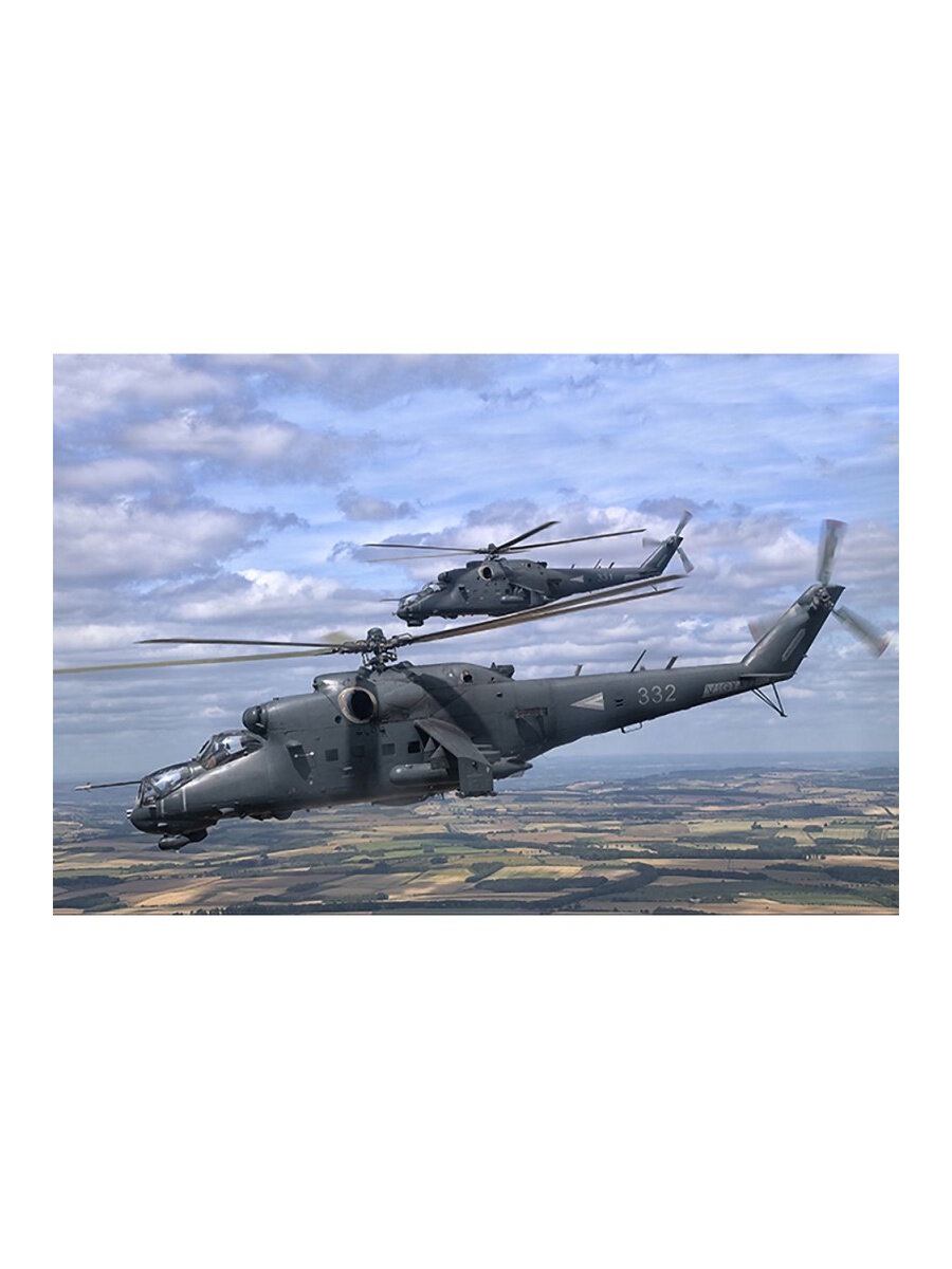 Сборная модель вертолета Ми-24П Hind-F + Бонус окрасочная маска 1:48 05829